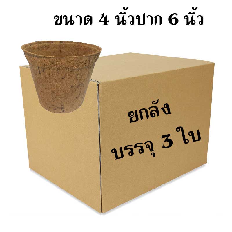 กระถางใยมะพร้าวขนาด 4 นิ้วปาก 6 นิ้ว ยกลัง 3 ใบ ()
